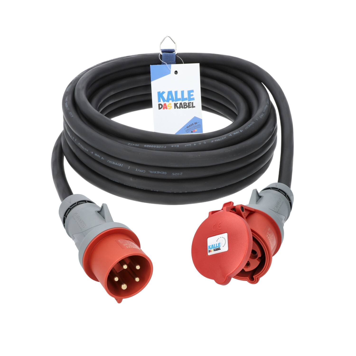 Starkstrom Verlängerungskabel mit CEE Stecker und Kupplung rot / 400V ...